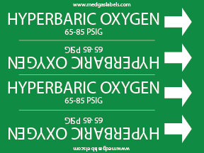 Hyperbaric Oxygen Pipe Label - Environmental and Medical Gas Services